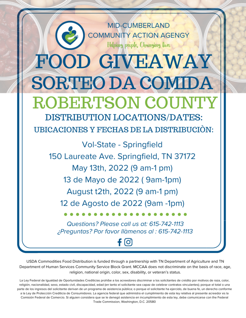 Robertson County USDA Commodity Food Distribution - Mid-Cumberland ...