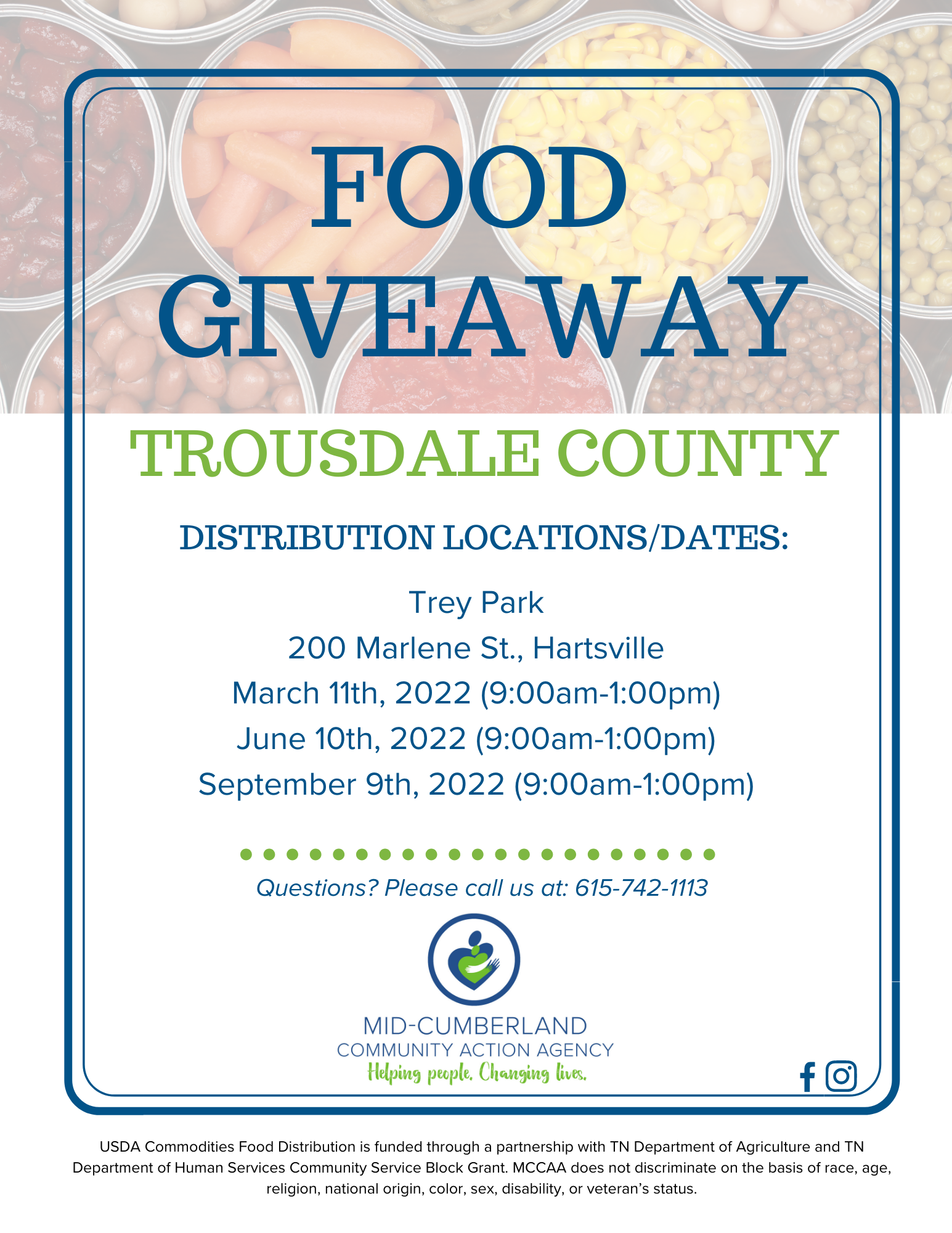 Trousdale County USDA Commodity Food Distribution - Mid-Cumberland ...